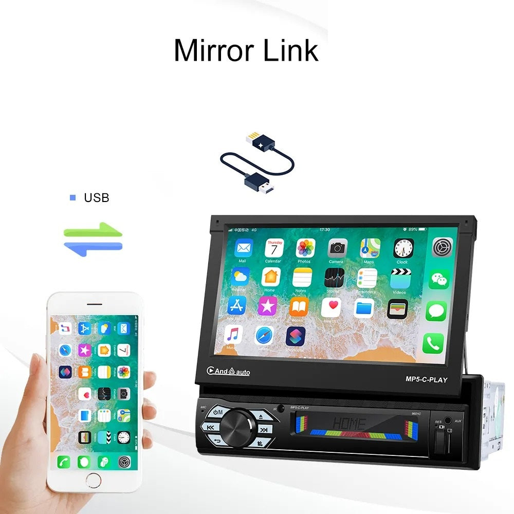 Navigatie MP5 player 1DIN, Ecran retractabil electric de la buton, Win ...